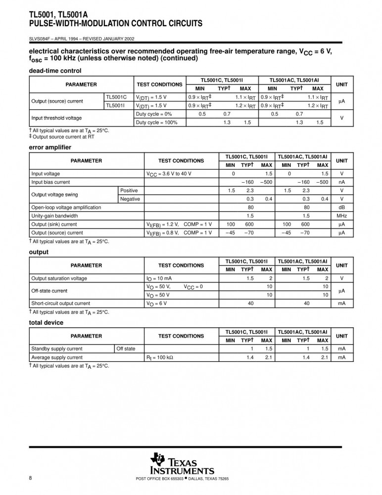 TL5001 datasheet page 8