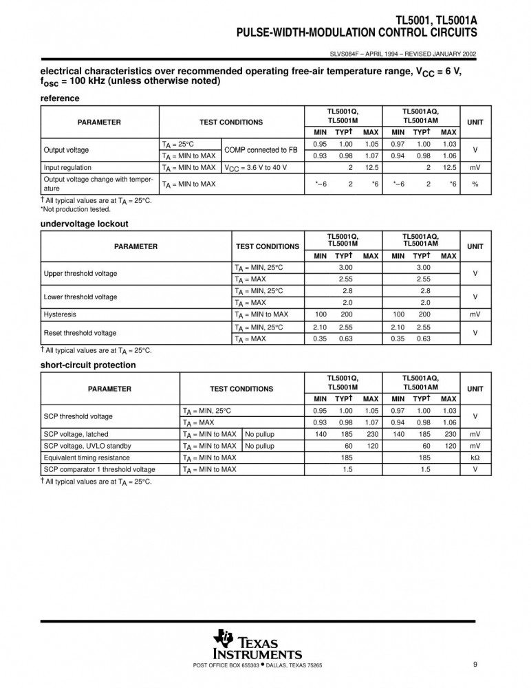 TL5001 datasheet page 9