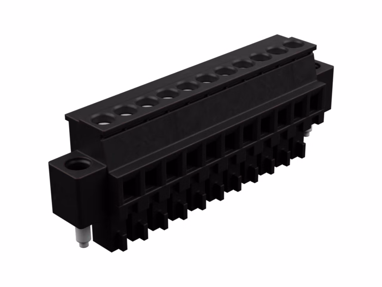 3.81mm Pitch Eurostyle Vertical Plug, with Retention Screws and Reverse Imprinting, Front Wire Entry, Gold (Au) Plated, Black, 11 Circuits for sale
