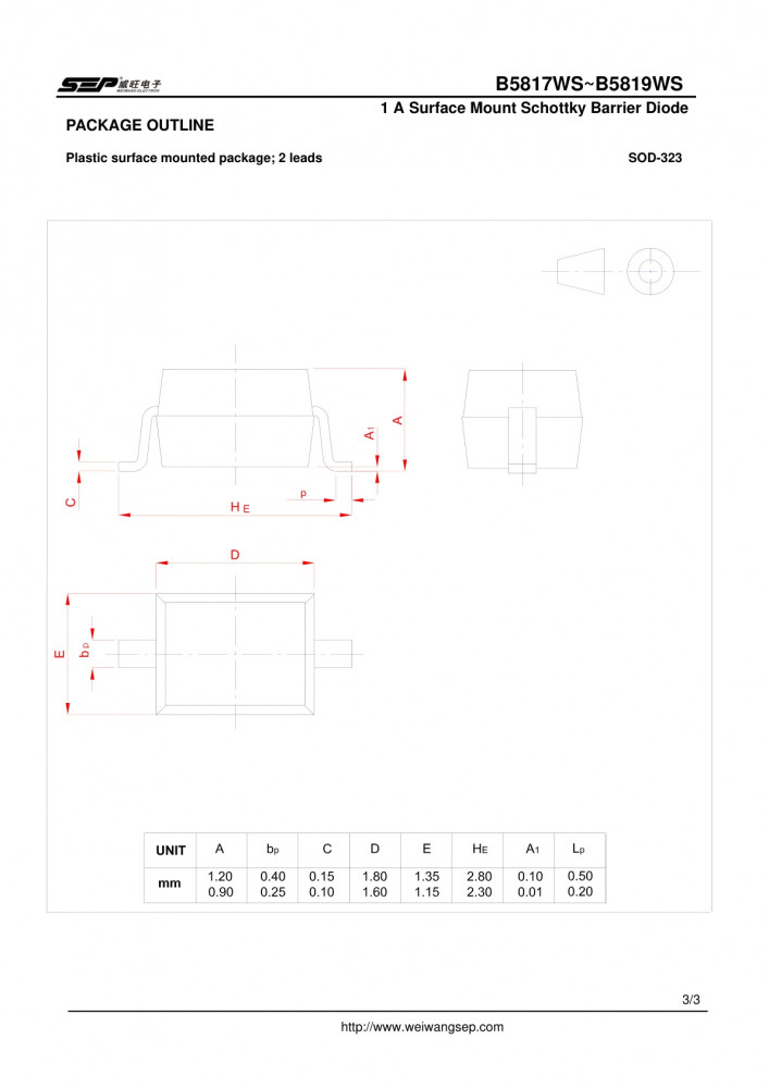 B5819WS SL technical document page 3