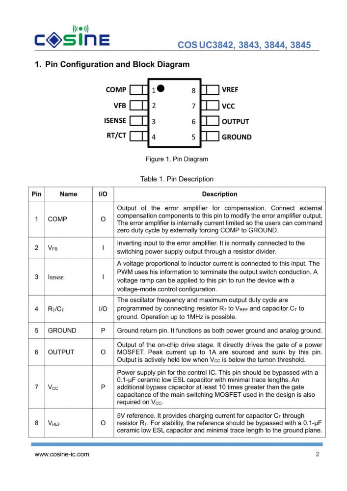 UC3842BD datasheet page 2