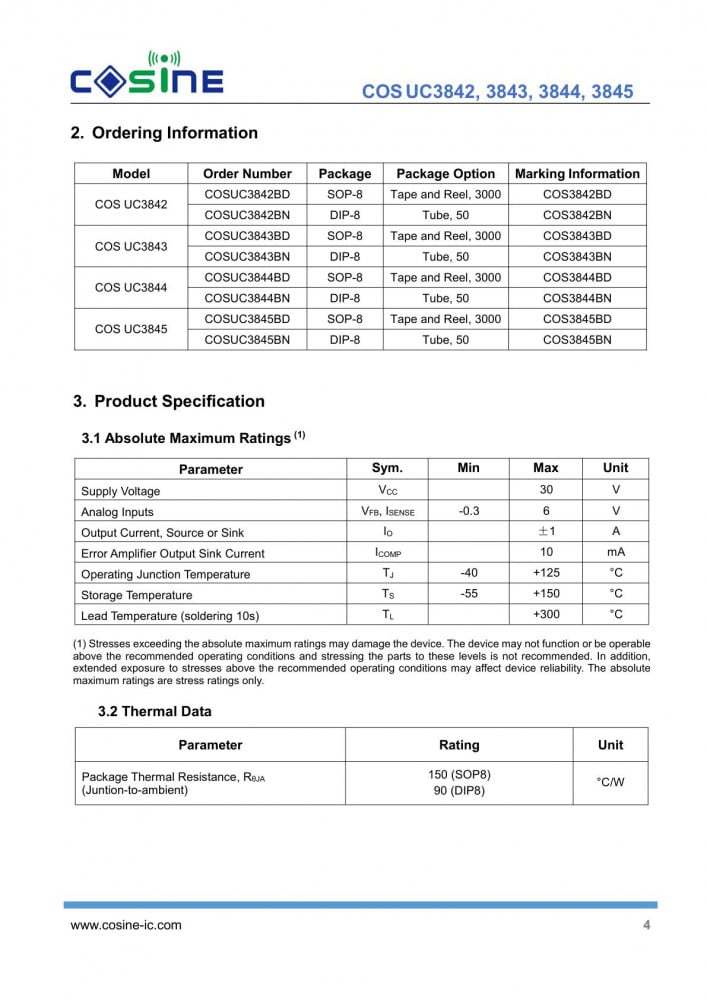 UC3842BD datasheet page 4