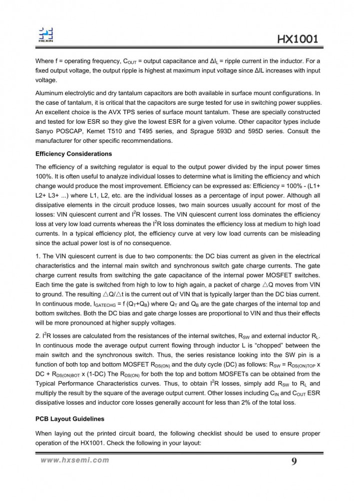 HX1001 datasheet page 9