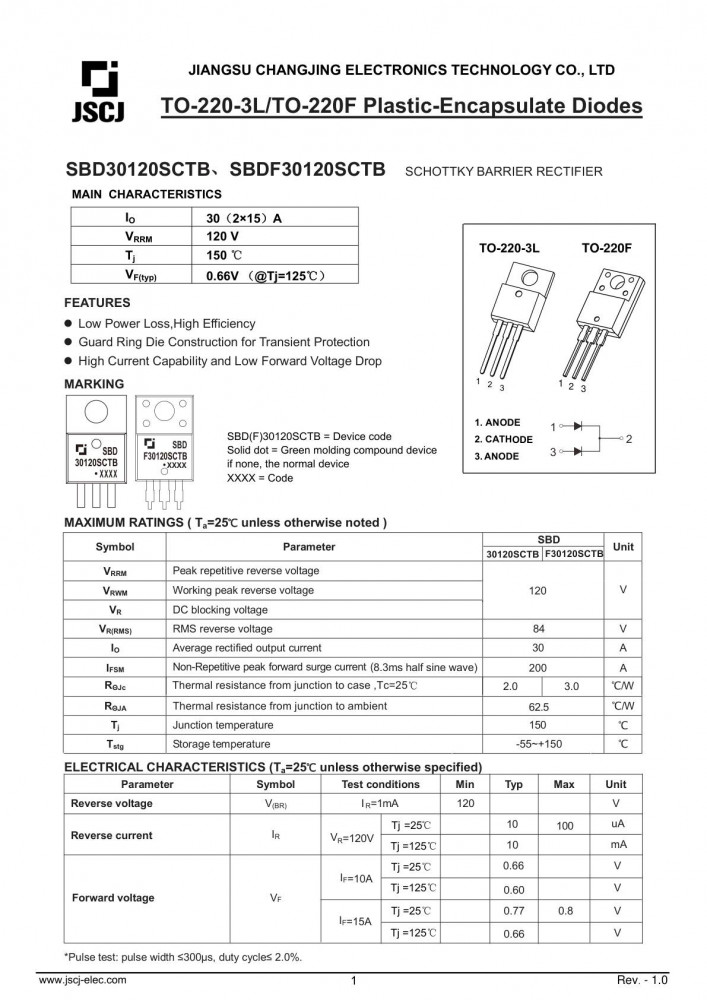 SBD30120SCTB datasheet page 1