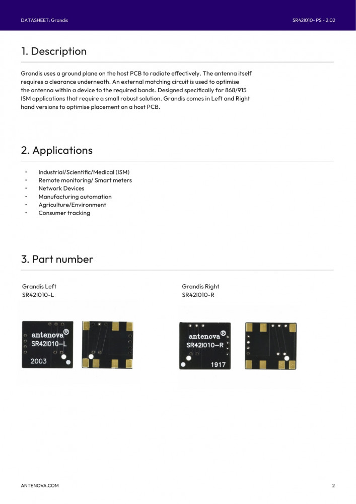 Grandis datasheet page 2