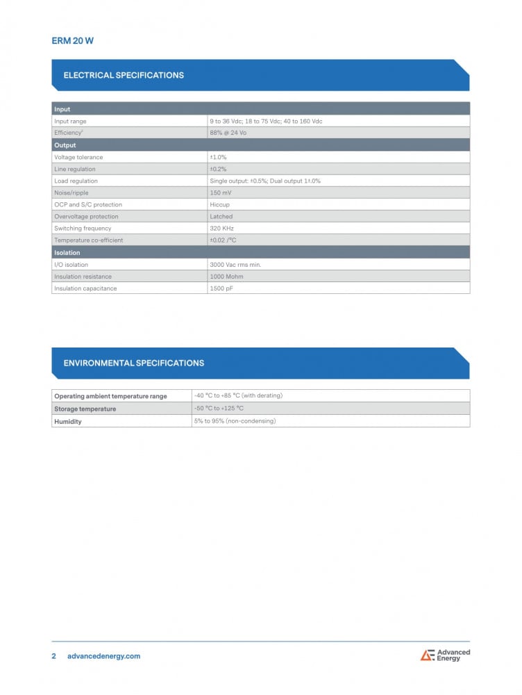 ERM series datasheet page 2