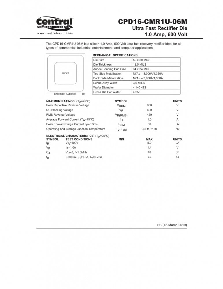 CPD16-CMR1U06M-CT20 technical document page 1