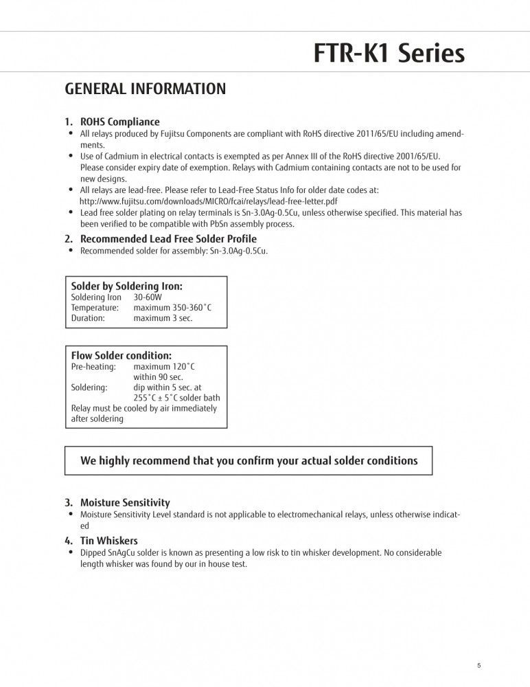 FTR-K1 datasheet page 5