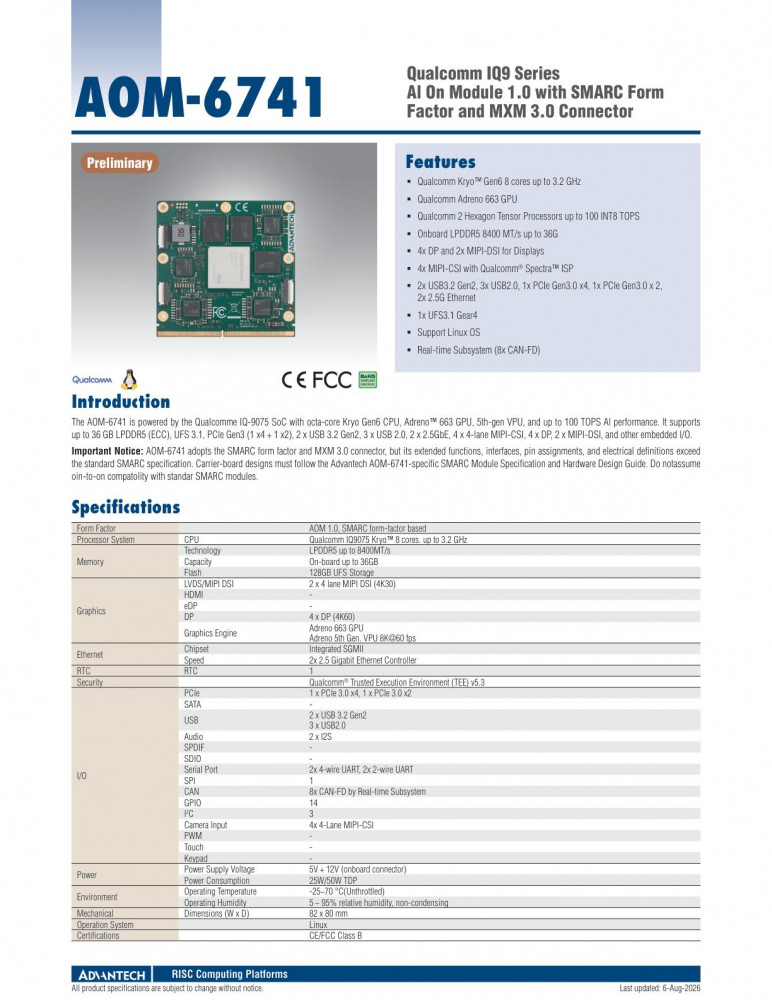 AOM-6741 technical document page 1