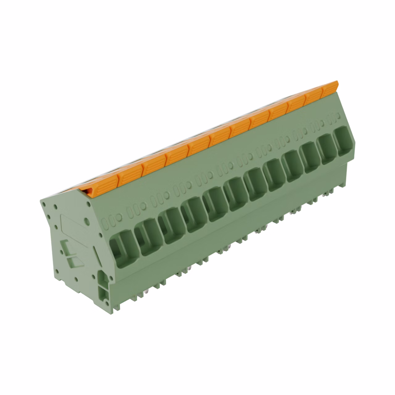 10.00mm Pitch Lever Activated Fixed Mount PCB Terminal Block, 35° Wire Entry, Left Rear Terminal, 12 Circuits for sale