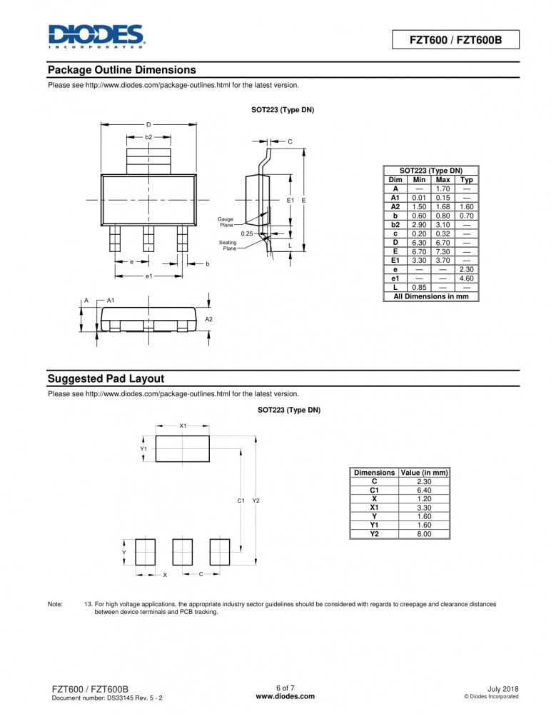 FZT600TA datasheet page 6