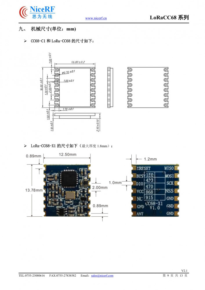 LORA-CC68 datasheet page 9
