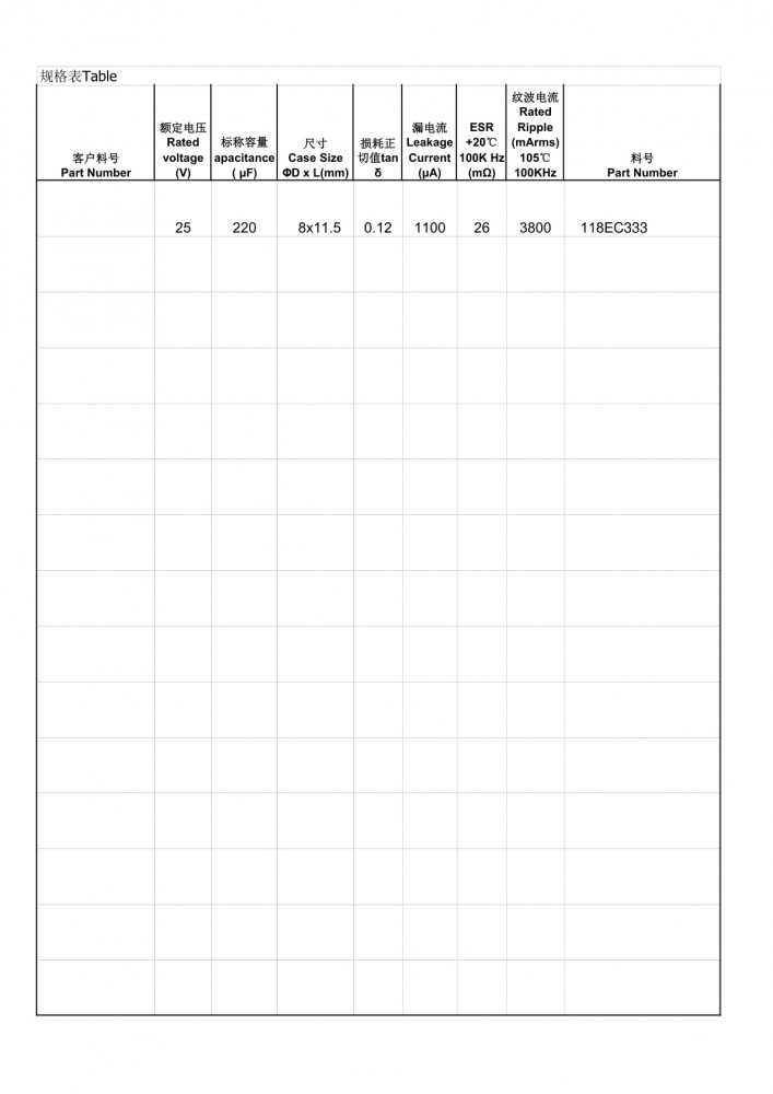 118EC333 specification page 2