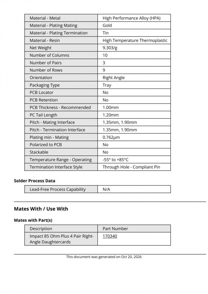 Technical document image 3 for MOLEX 1705101127