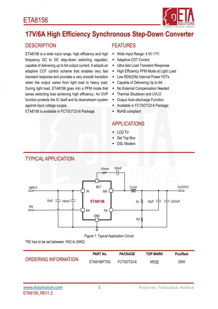 ETA8156 datasheet page 1
