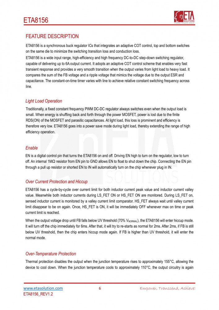 ETA8156 datasheet page 6