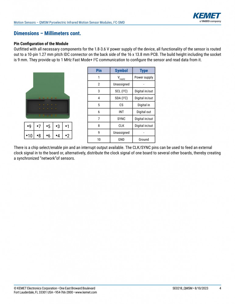 KEMET USEQMSM1220900 datasheet page 4