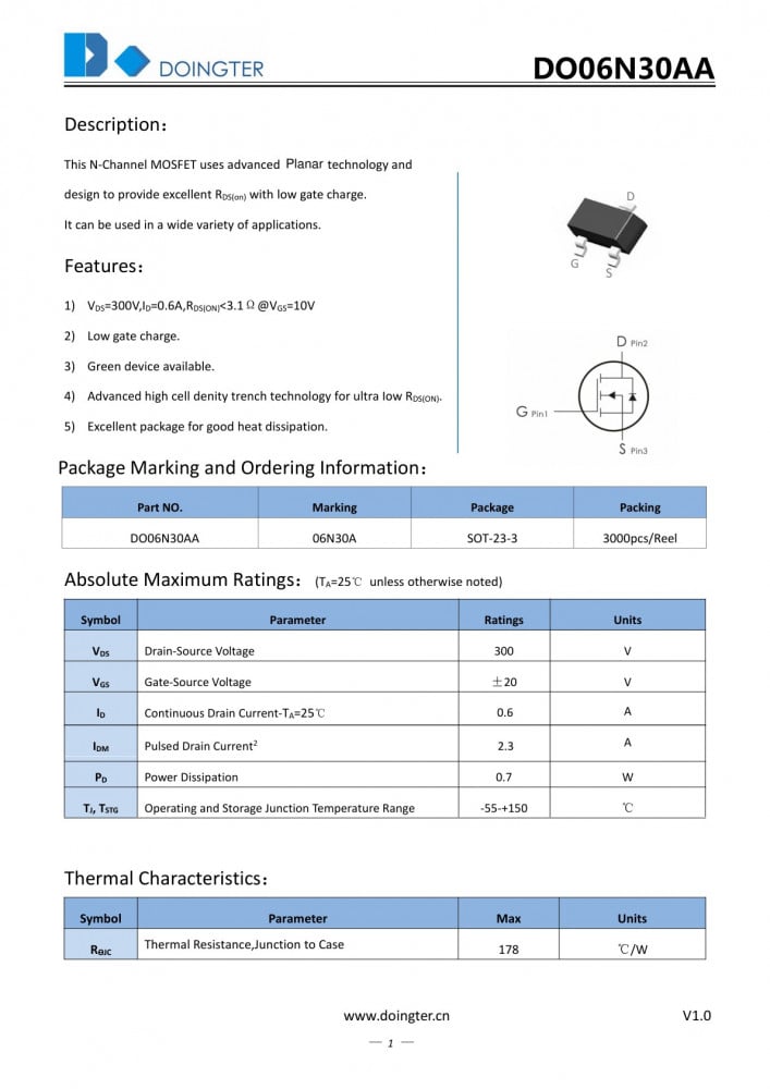 DO06N30AA datasheet page 1