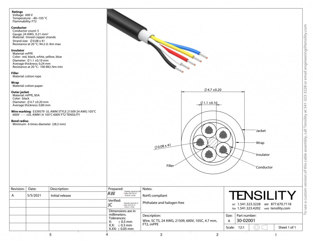Tensility International 30-02001 product drawing preview