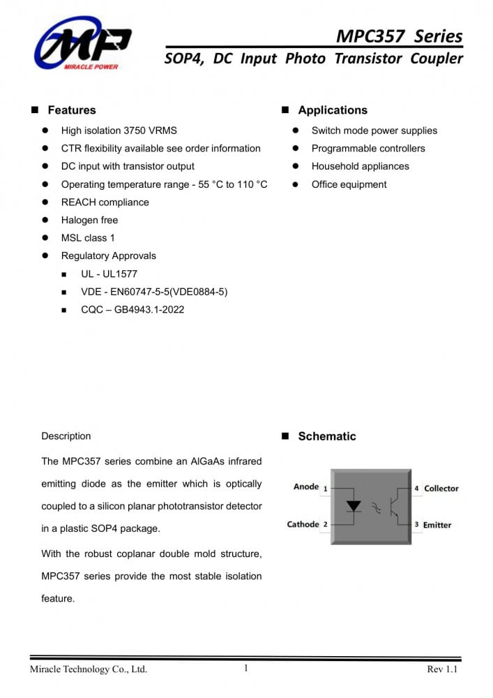 MPC357 datasheet page 1