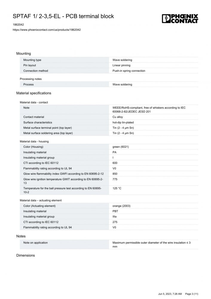 Phoenix Contact 1862042 technical document page 3