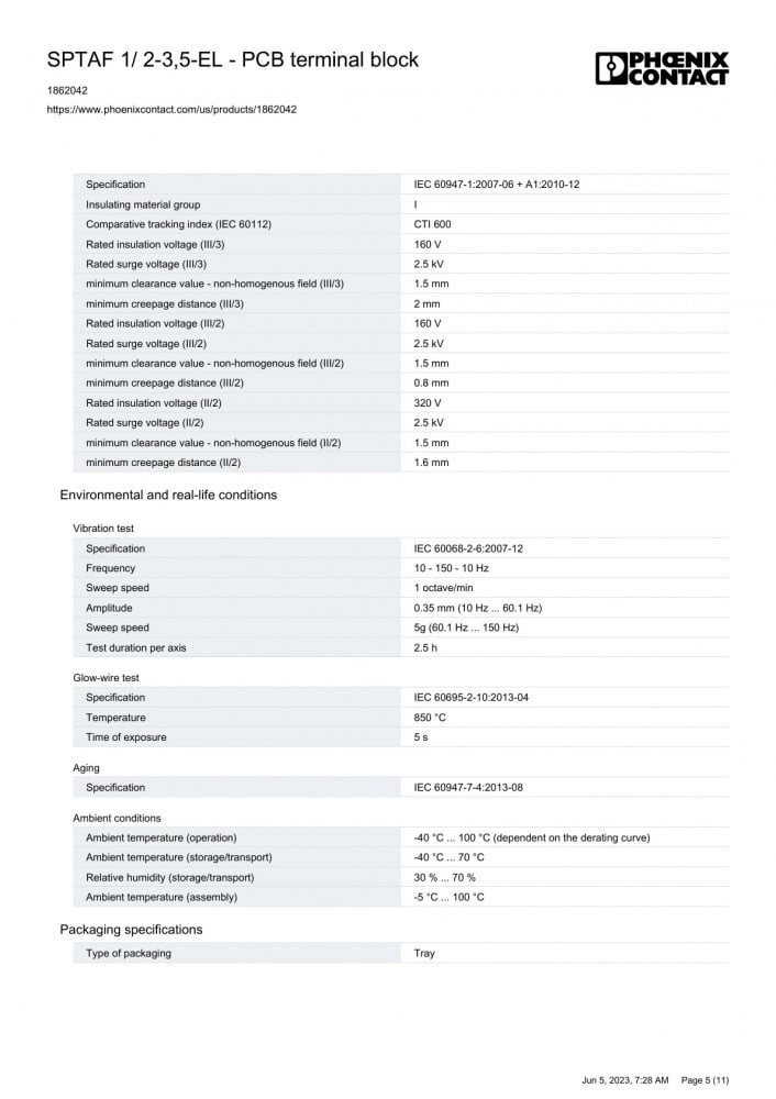 Phoenix Contact 1862042 technical document page 5