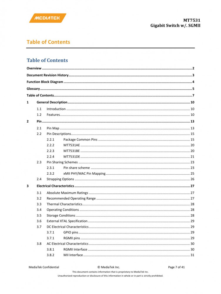 MT7531 datasheet page 7