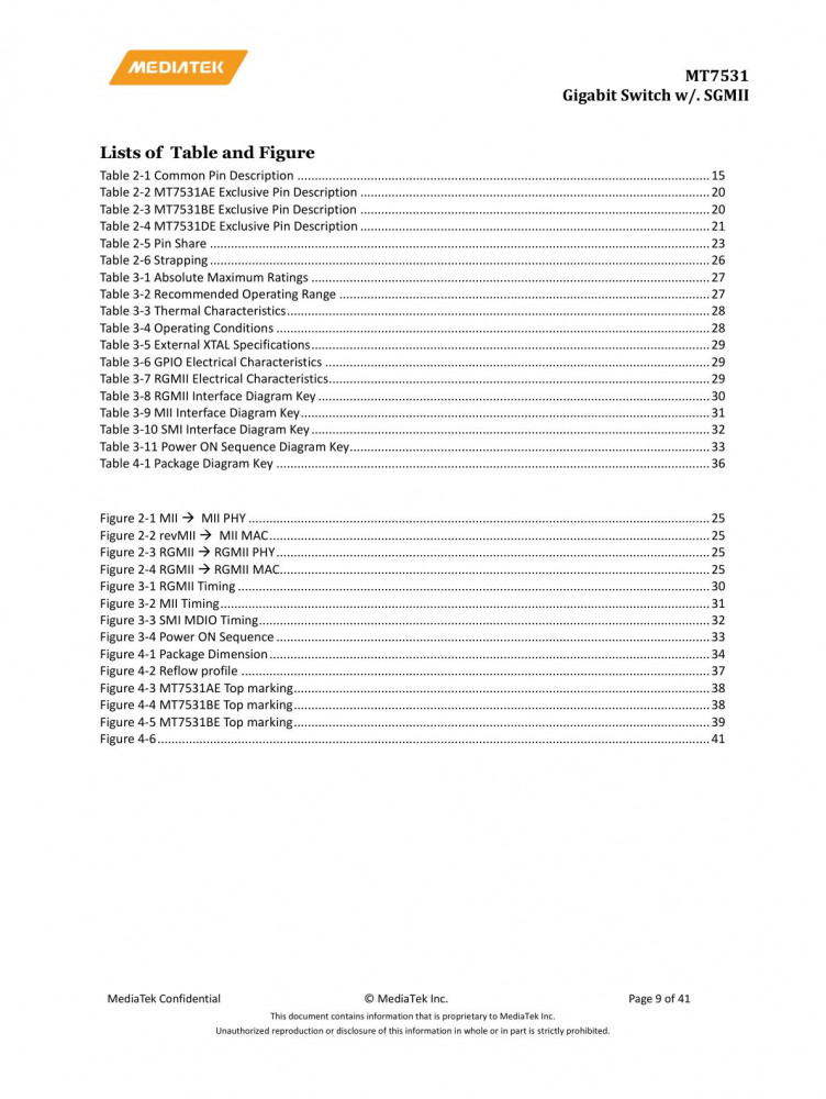MT7531 datasheet page 9