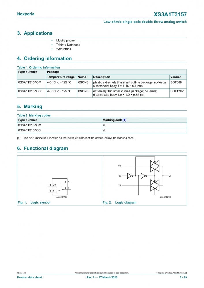 XS3A1T3157GMX datasheet page 2