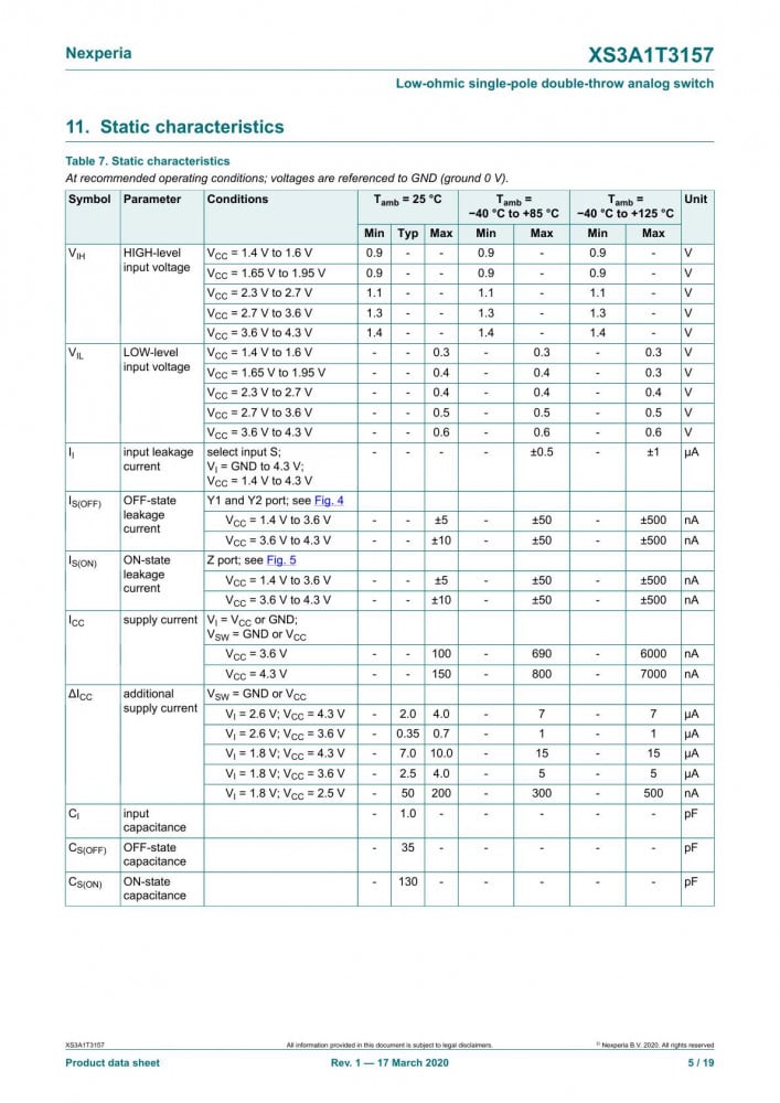 XS3A1T3157GMX datasheet page 5