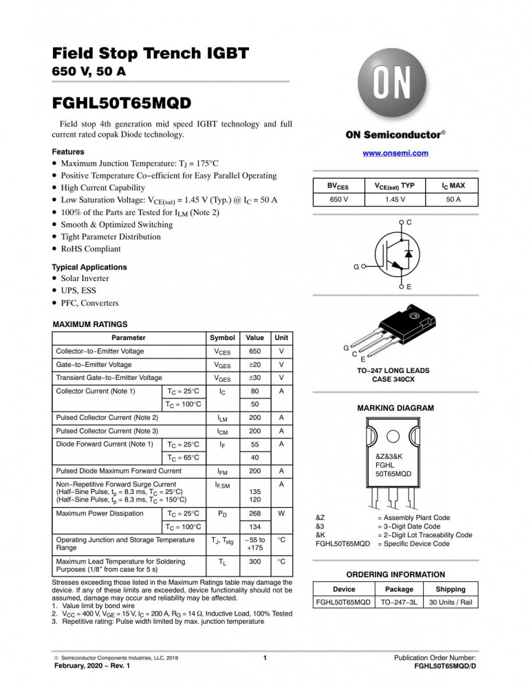 FGHL50T65MQD datasheet page 1