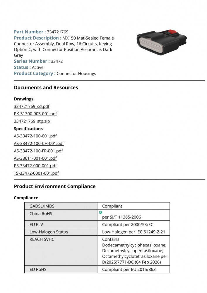 MOLEX 334721769 technical document image 1