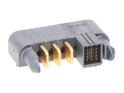 2.00mm, 5.50mm, 7.50mm Pitch EXTreme Ten60Power Right-Angle Plug Assembly with Guide Pins, 4 AC Power Circuits with 1 Void, 25 Signal Circuits, 8 DC Power Circuits