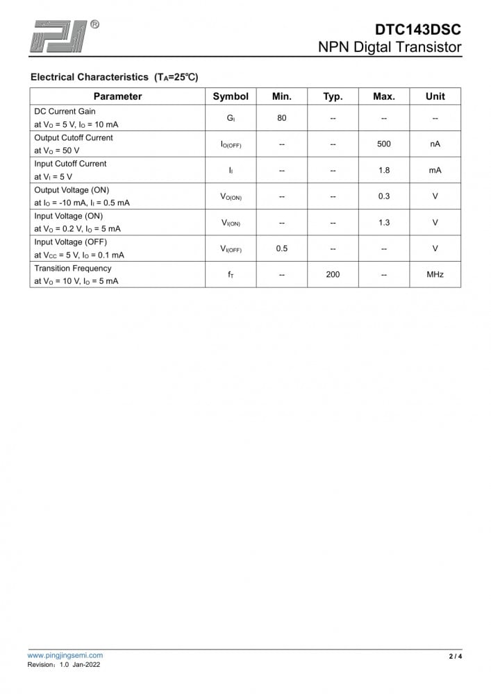 DTC143ZDC datasheet page 2