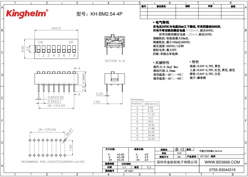 KH-BM2.54-4P technical document