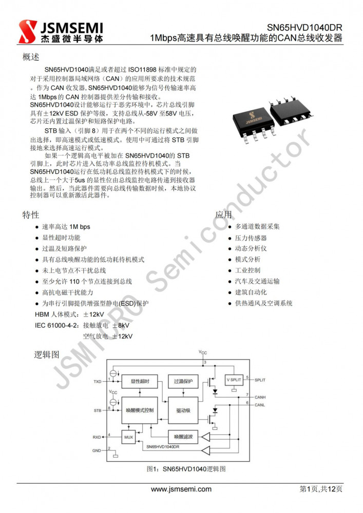 SN65HVD1040DR-JSM datasheet page 1