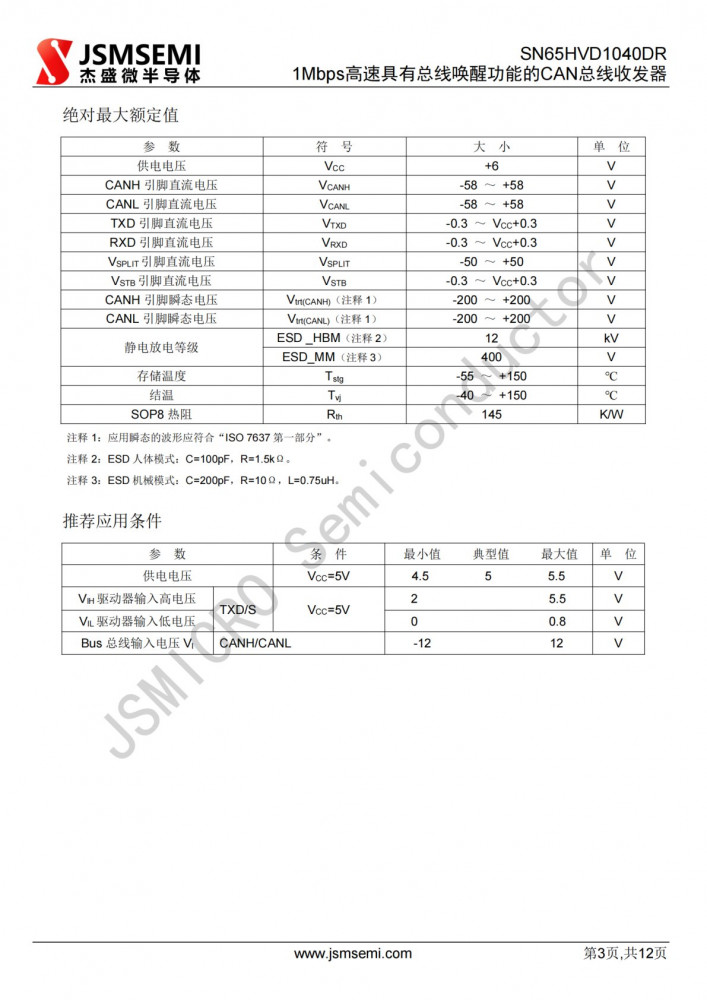 SN65HVD1040DR-JSM datasheet page 3
