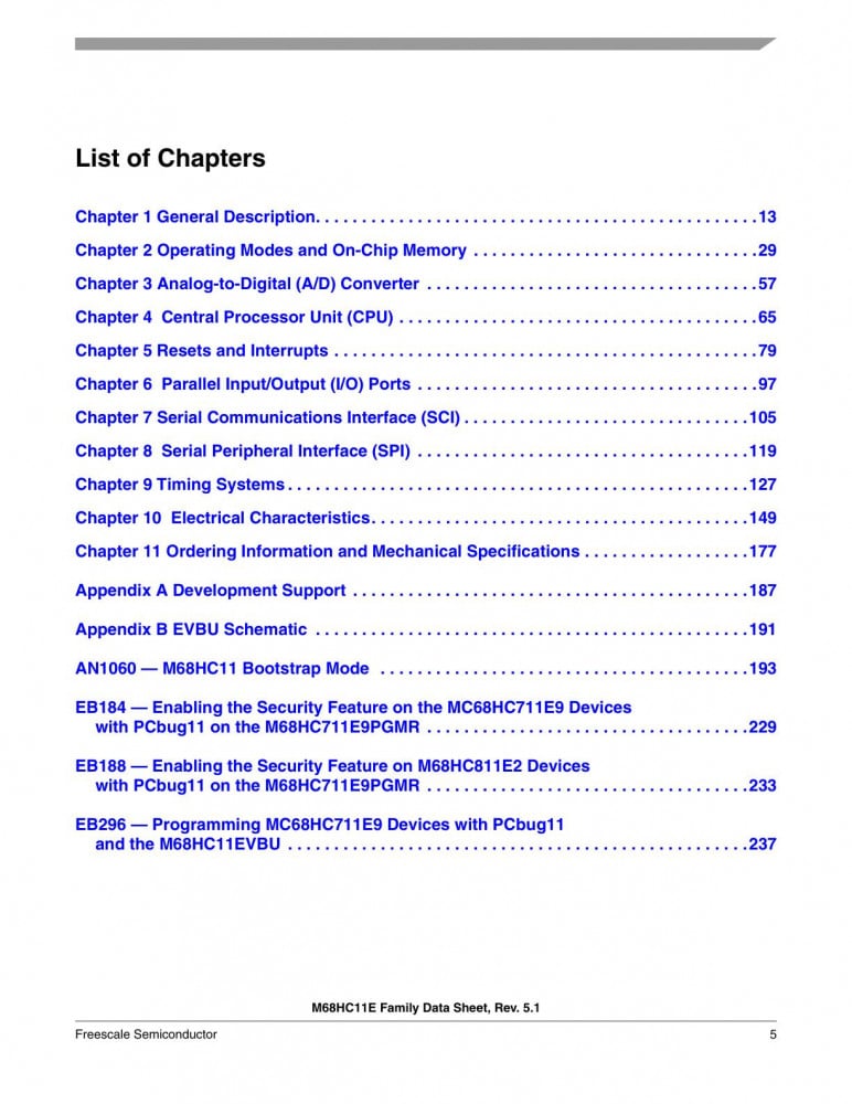 M68HC11E datasheet page 5