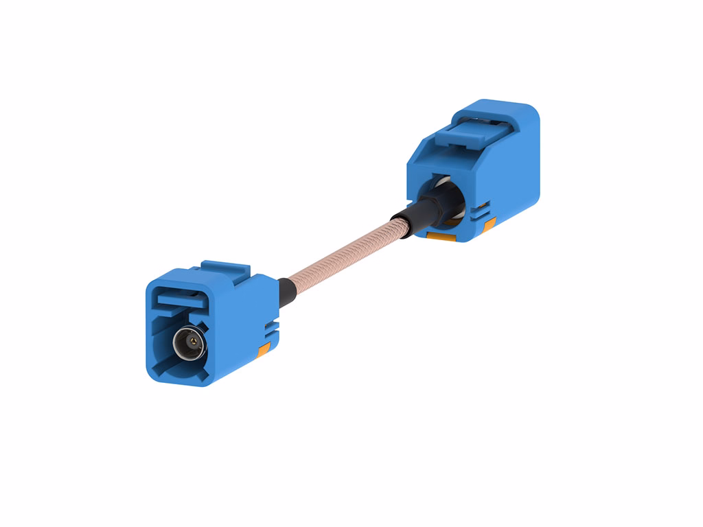 FAKRA SMB Straight Plug Keying Code Z Water Blue to FAKRA SMB Straight Plug Keying Code Z Water Blue on RG-316 Cable, 6000.00mm Length, 50 Ohms for sale
