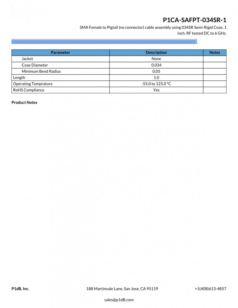 P1CA-SAFPT-034SR-1 technical document, page 2