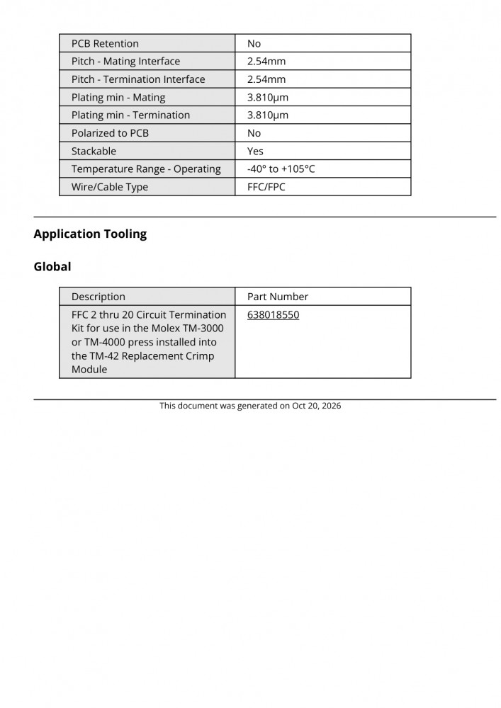 Technical document image 3 for Molex 15389182