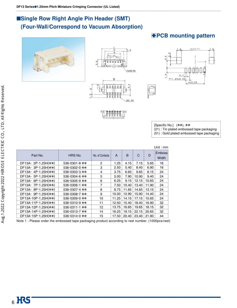HRS DF13 datasheet page 6