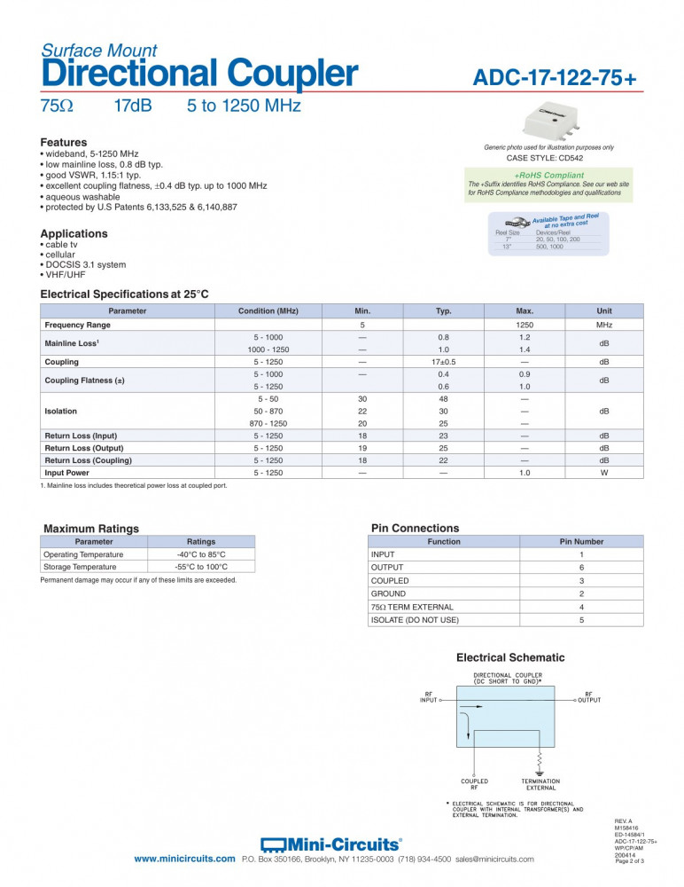 ADC-17-122-75+ datasheet page 2