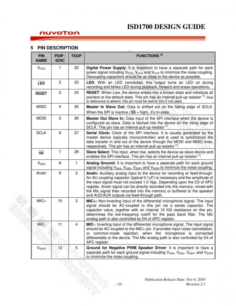 ISD1700 design guide page 10