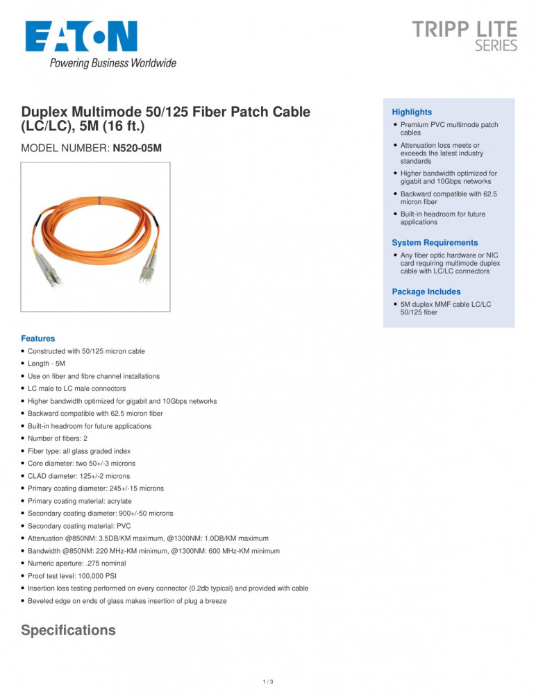 N520-05M technical document page 1