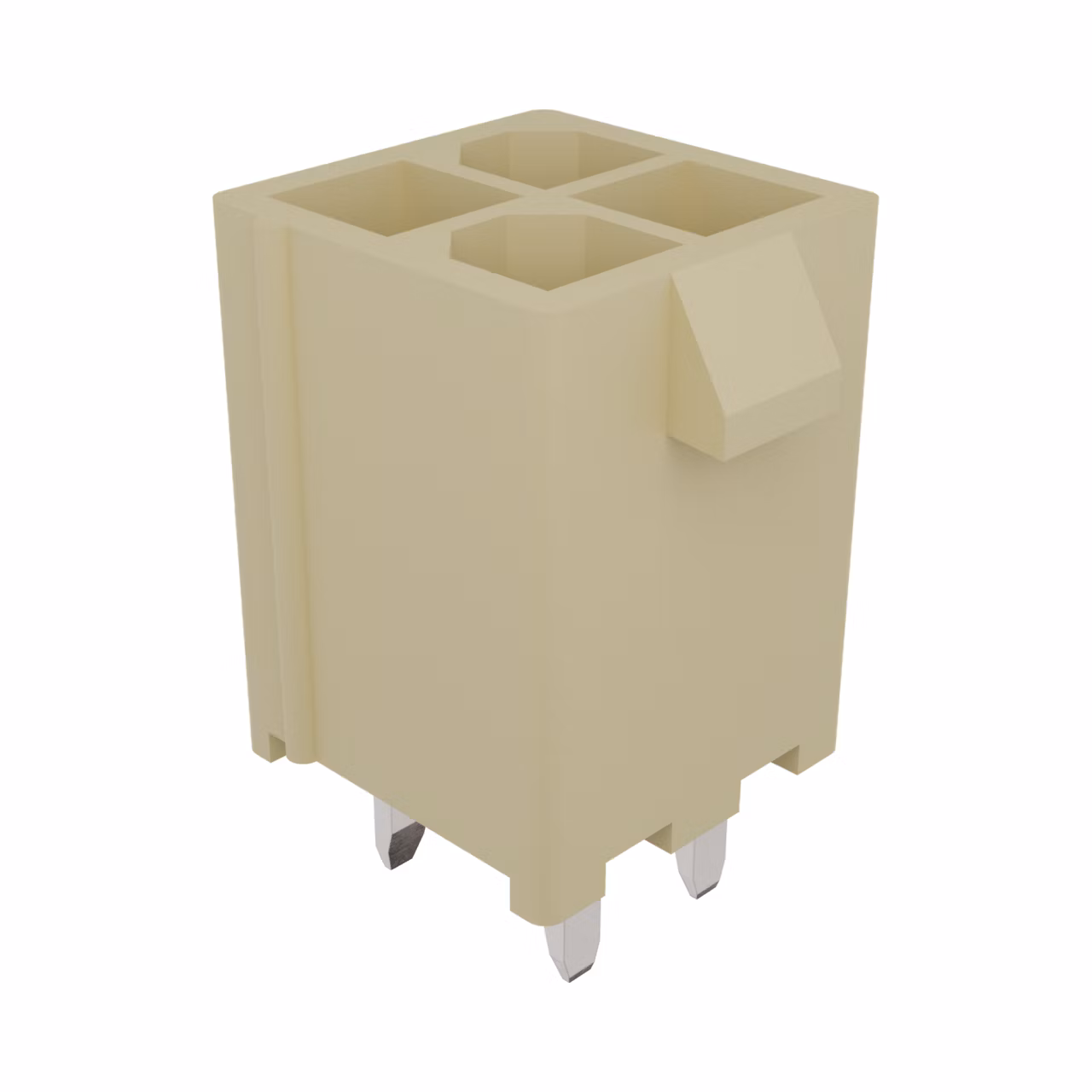 Mini-Fit Jr. Vertical Header, 4.20mm Pitch, Dual Row, 4 Circuits, without Snap-in Plastic Peg PCB Lock, Matte Tin, Natural for sale