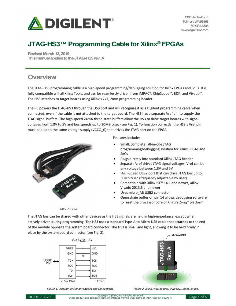 JTAG-HS3 technical document page 1