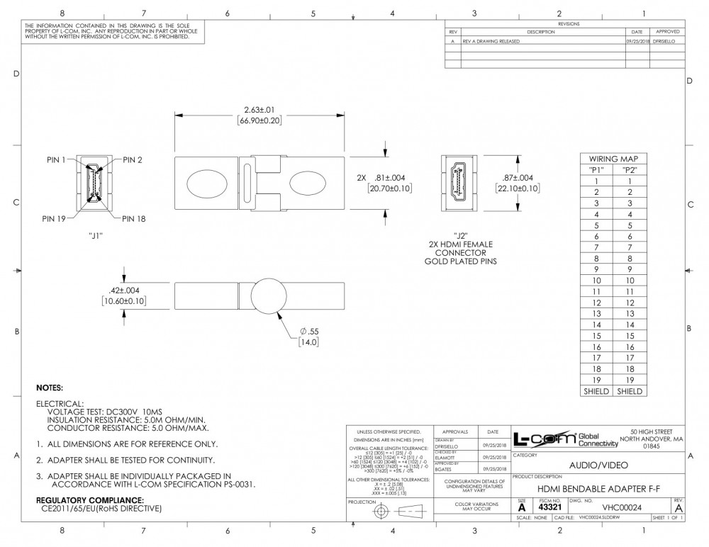 L-com VHC00024 technical drawing preview