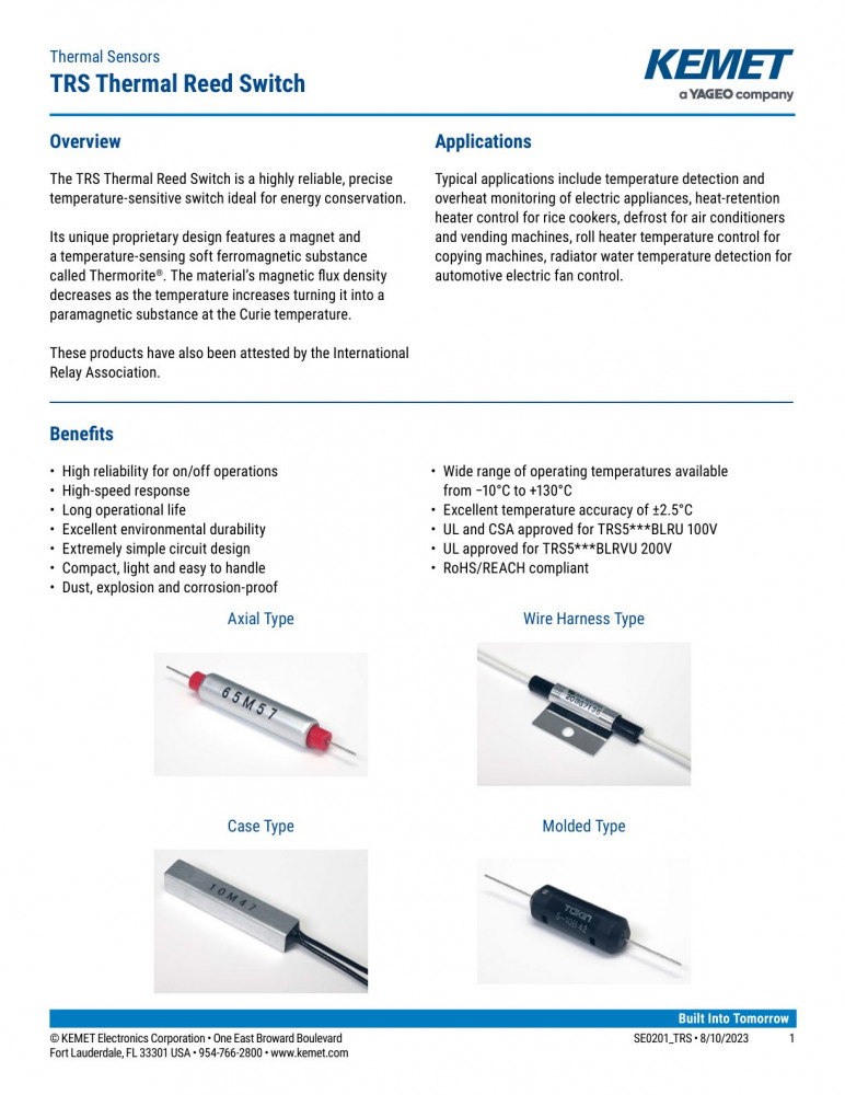 KEMET TRS technical document page 1
