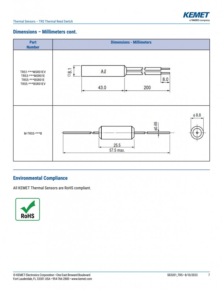 KEMET TRS technical document page 7
